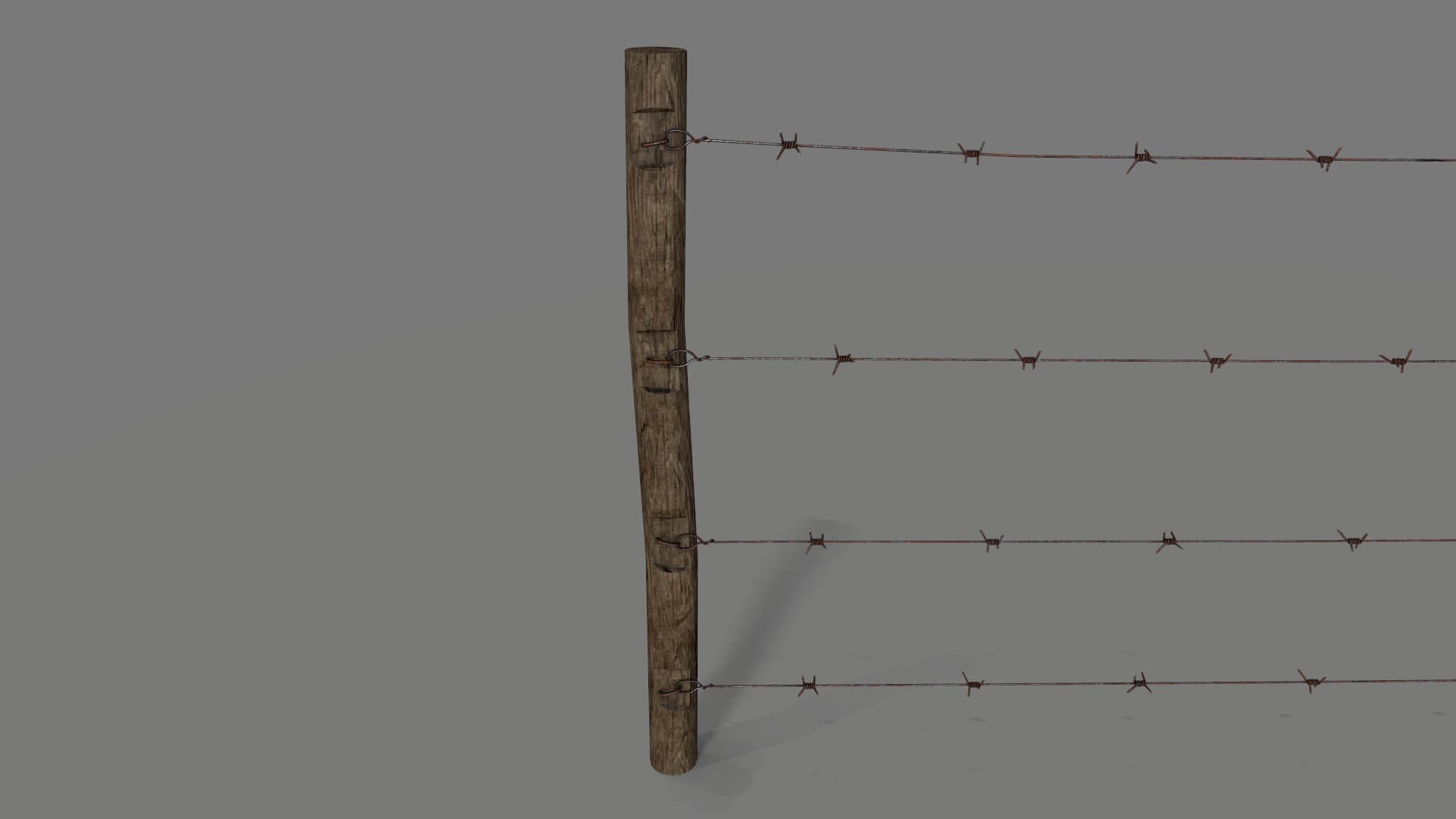 Barbed Wire Fence - 3D Model by Grishmanovskij Anton