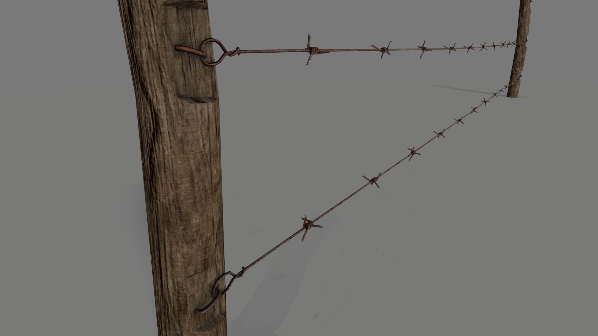 Barbed Wire Fence - 3D Model by Grishmanovskij Anton