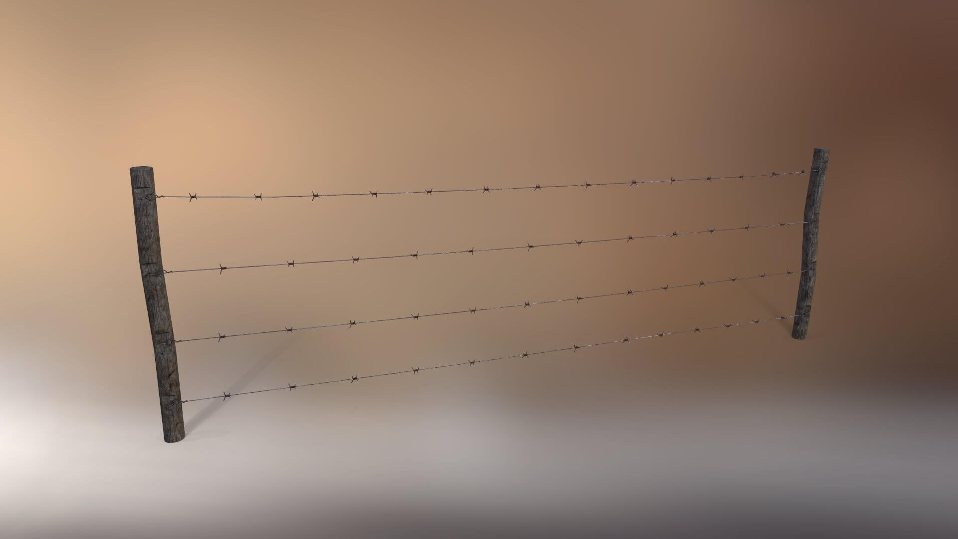 Barbed Wire Fence - 3D Model by Grishmanovskij Anton
