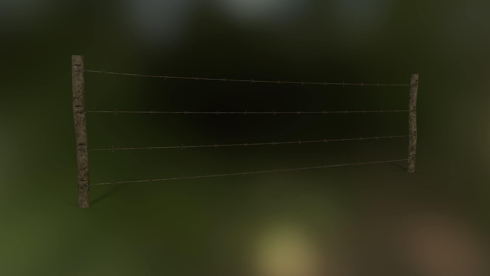 Barbed Wire Fence - 3D Model by Grishmanovskij Anton