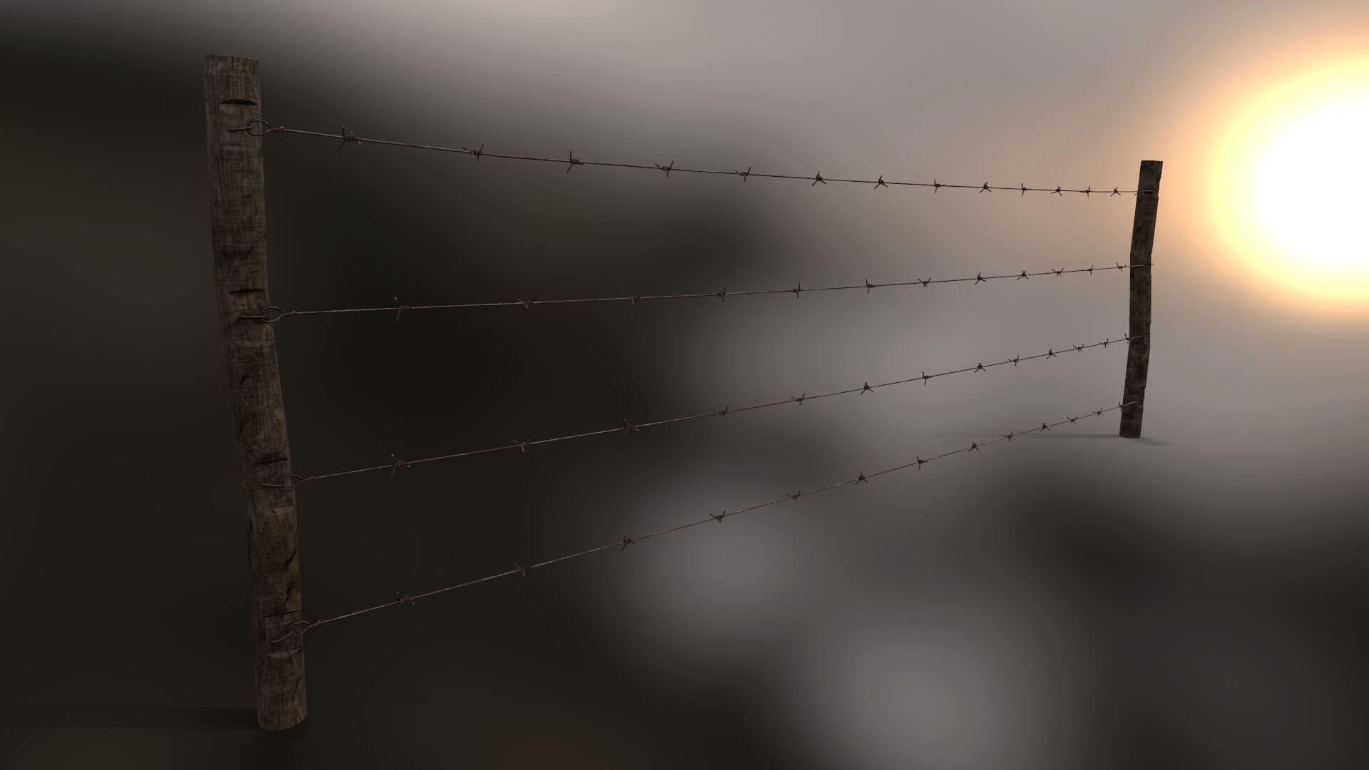 Barbed Wire Fence - 3D Model by Grishmanovskij Anton