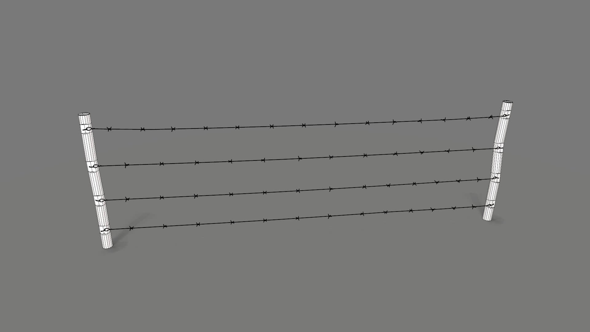 Barbed Wire Fence - 3D Model by Grishmanovskij Anton