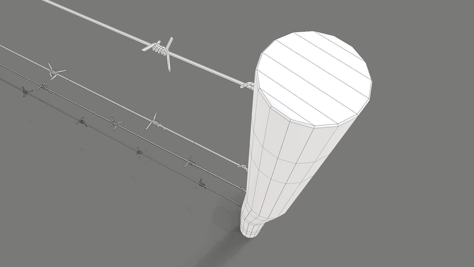 Barbed Wire Fence - 3D Model by Grishmanovskij Anton