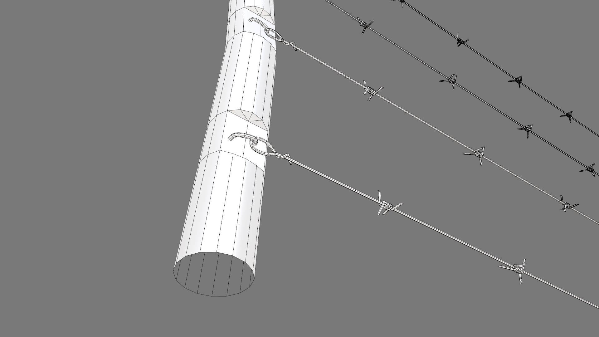 Barbed Wire Fence - 3D Model by Grishmanovskij Anton