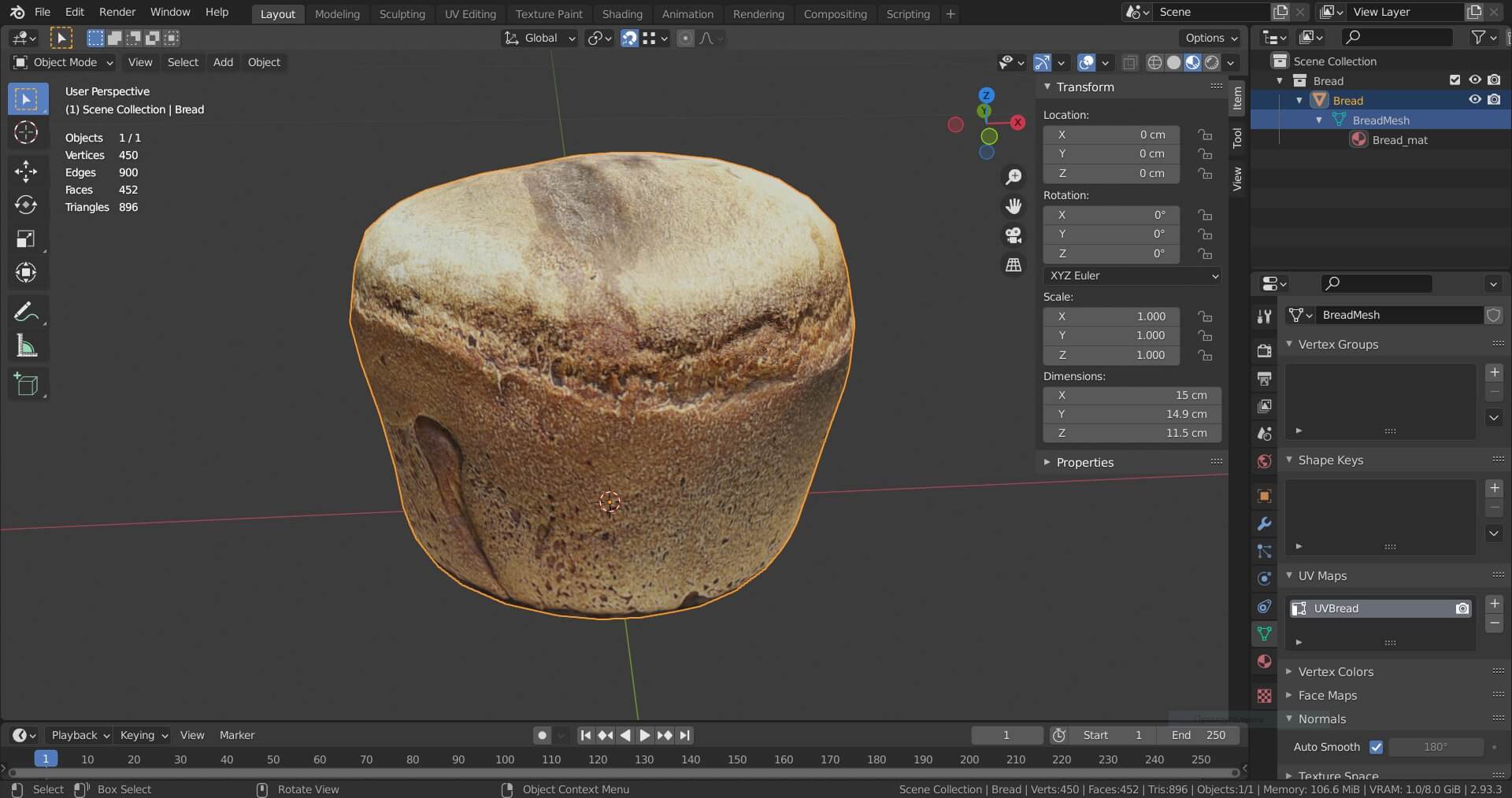 Bread - 3D Model by Grishmanovskij Anton