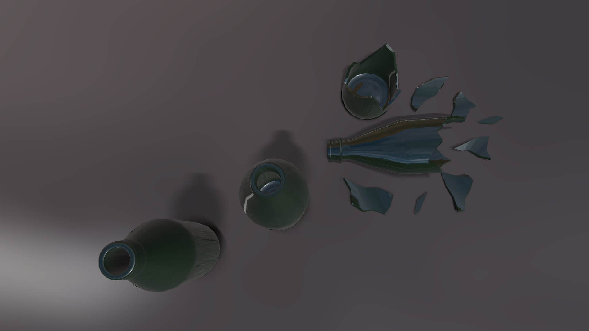 Broken and Whole Bottles - 3D Model by Grishmanovskij Anton