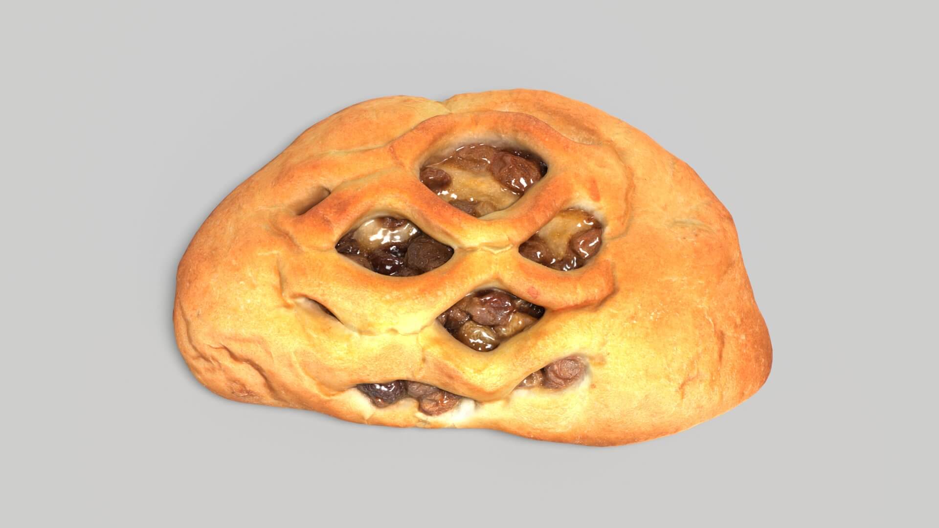 Bun with Raisins - 3D Model by Grishmanovskij Anton