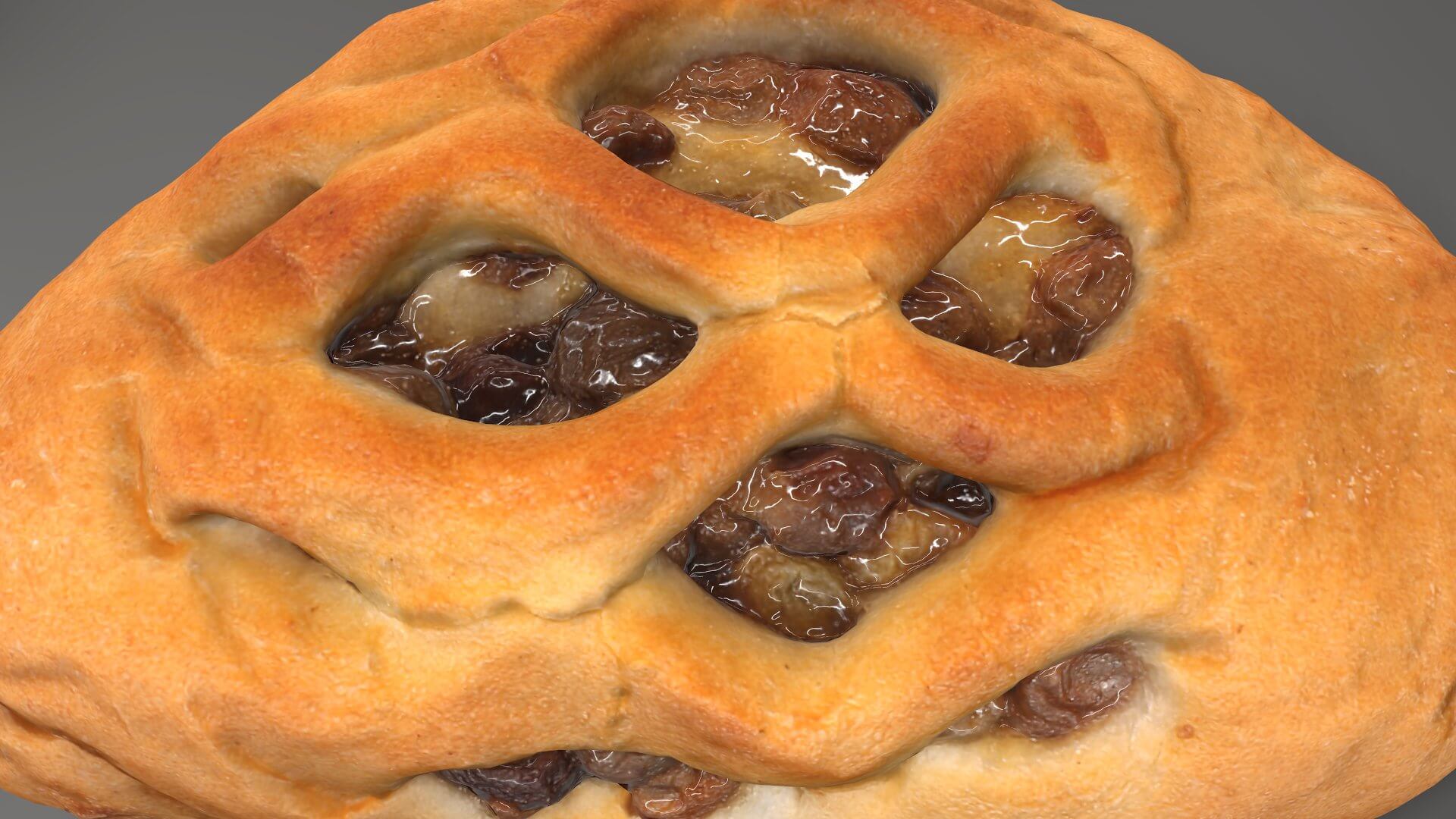 Bun with Raisins - 3D Model by Grishmanovskij Anton