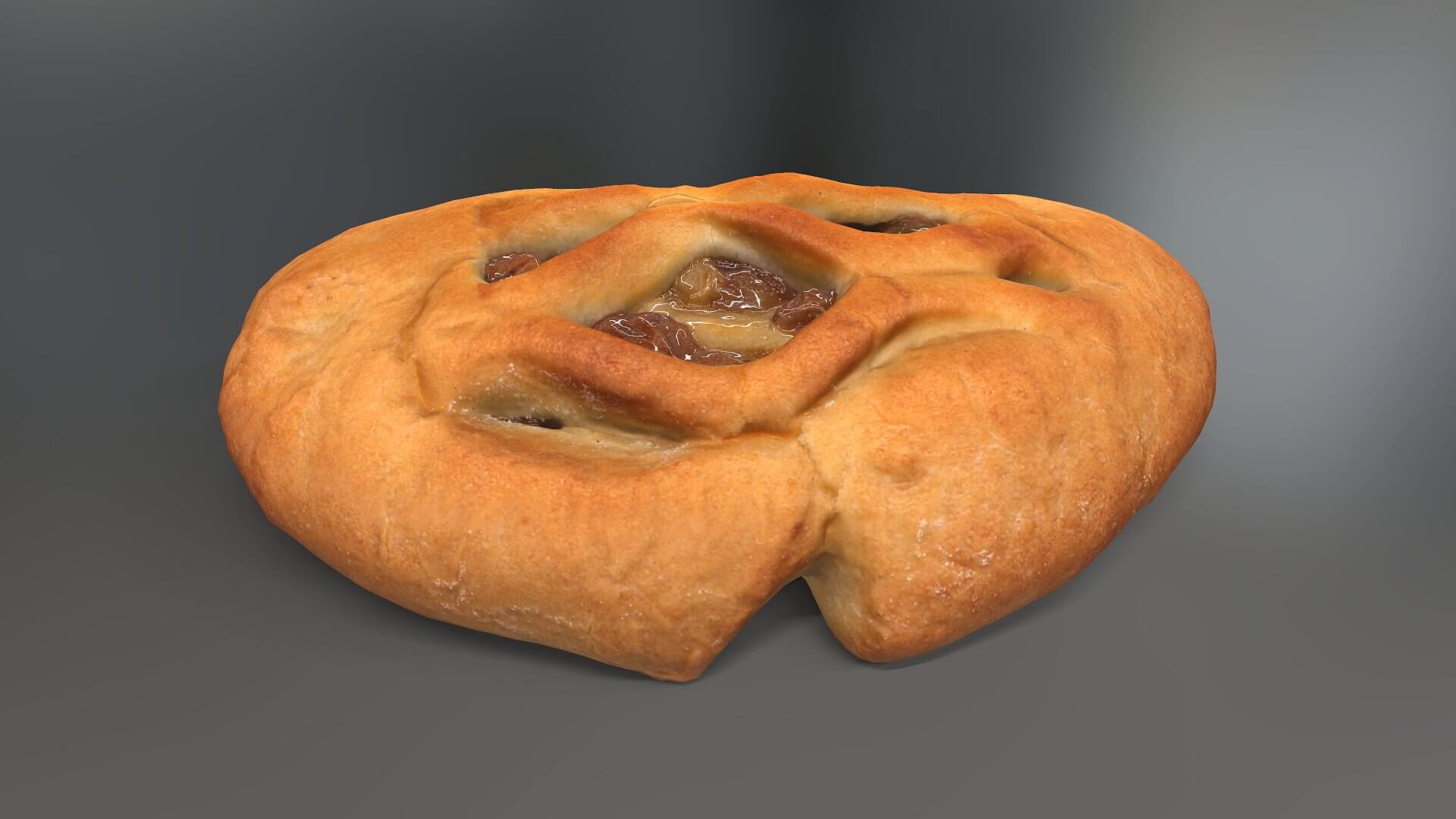 Bun with Raisins - 3D Model by Grishmanovskij Anton