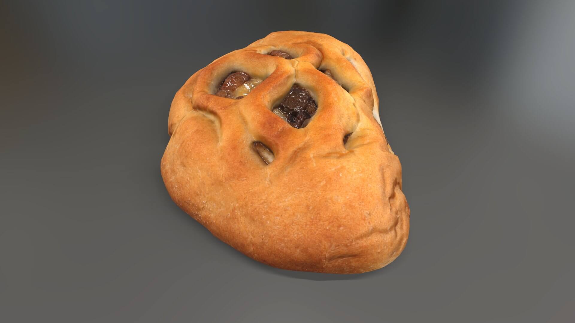 Bun with Raisins - 3D Model by Grishmanovskij Anton
