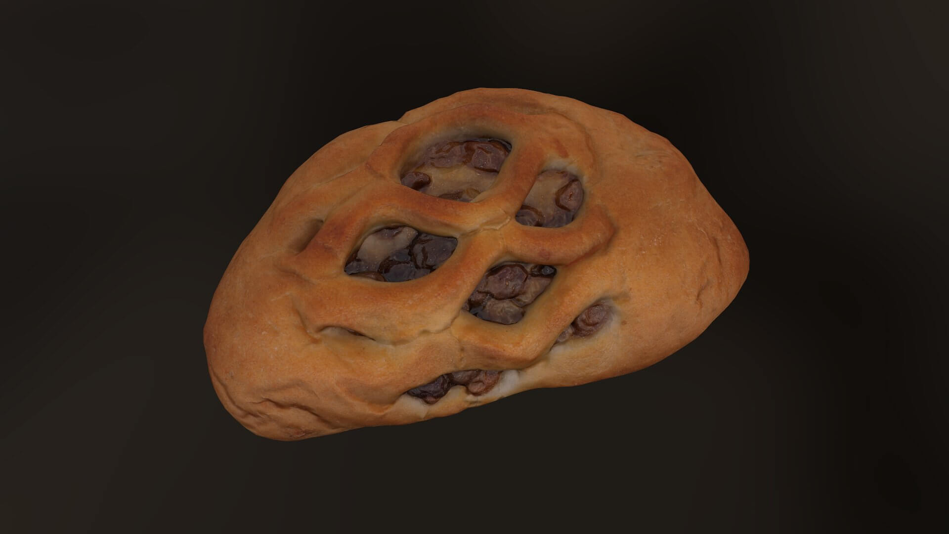 Bun with Raisins - 3D Model by Grishmanovskij Anton