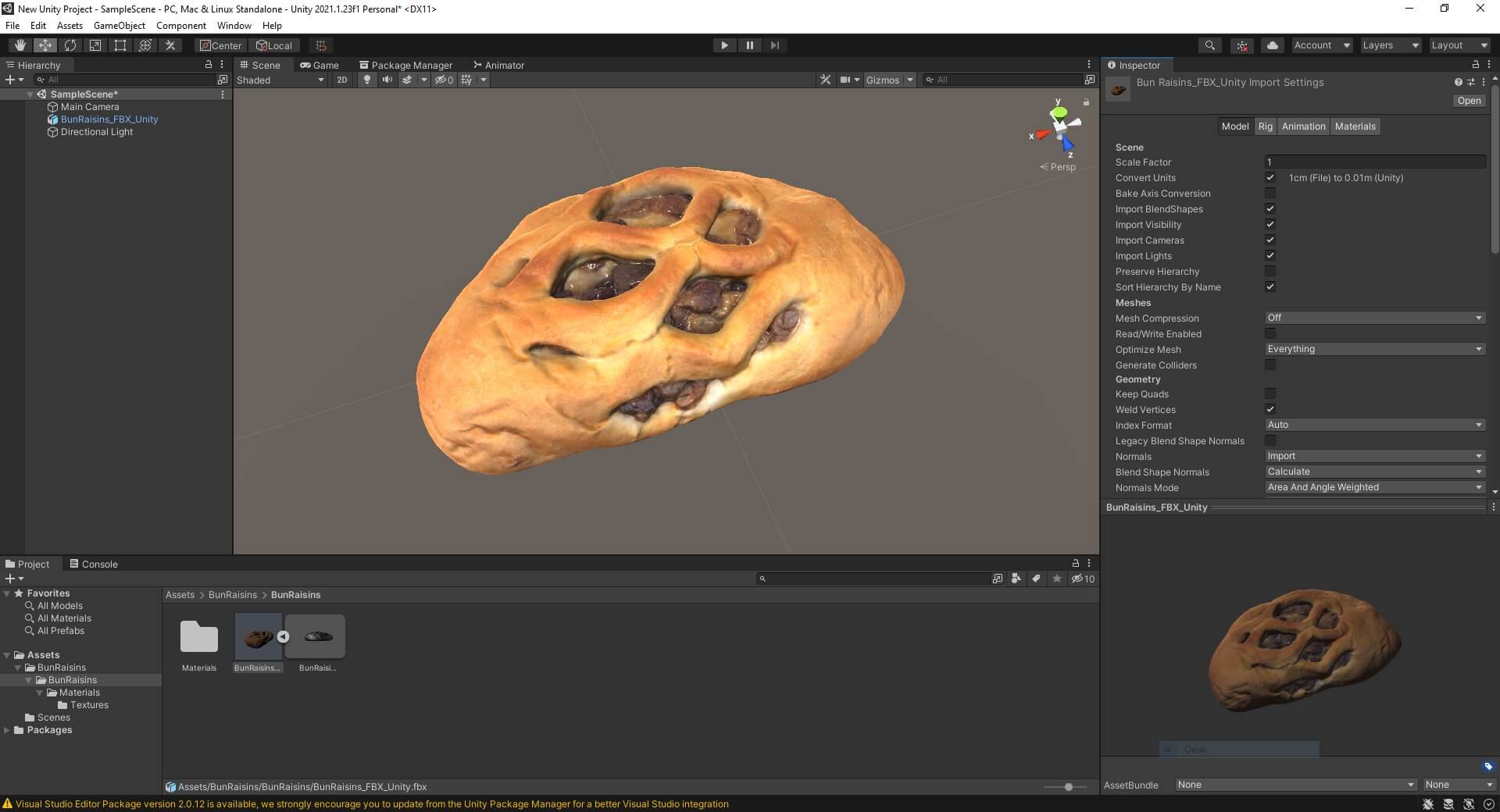 Bun with Raisins - 3D Model by Grishmanovskij Anton