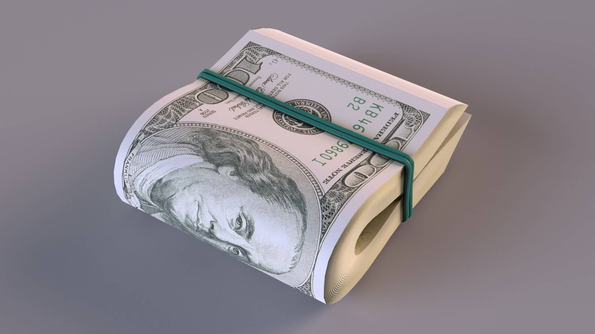 Bundle of Dollars - 3D Model by Grishmanovskij Anton