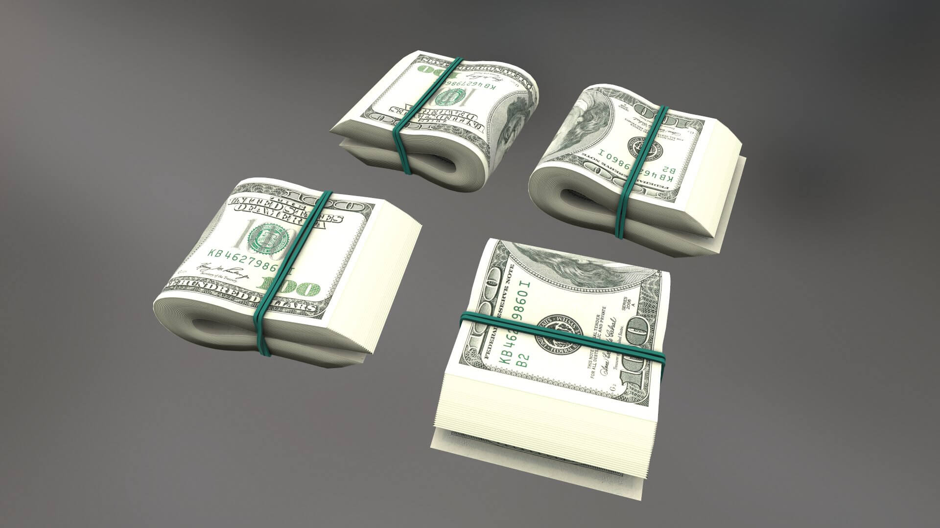 Bundle of Dollars - 3D Model by Grishmanovskij Anton