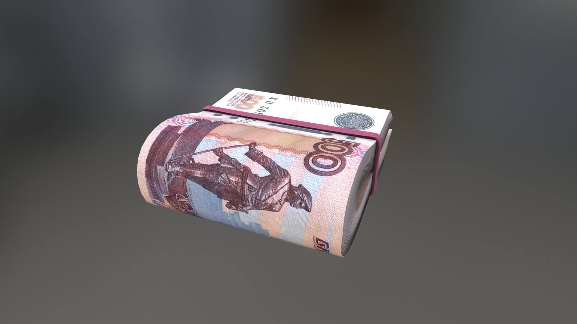 Bundle of Rubles 500 - 3D Model by Grishmanovskij Anton