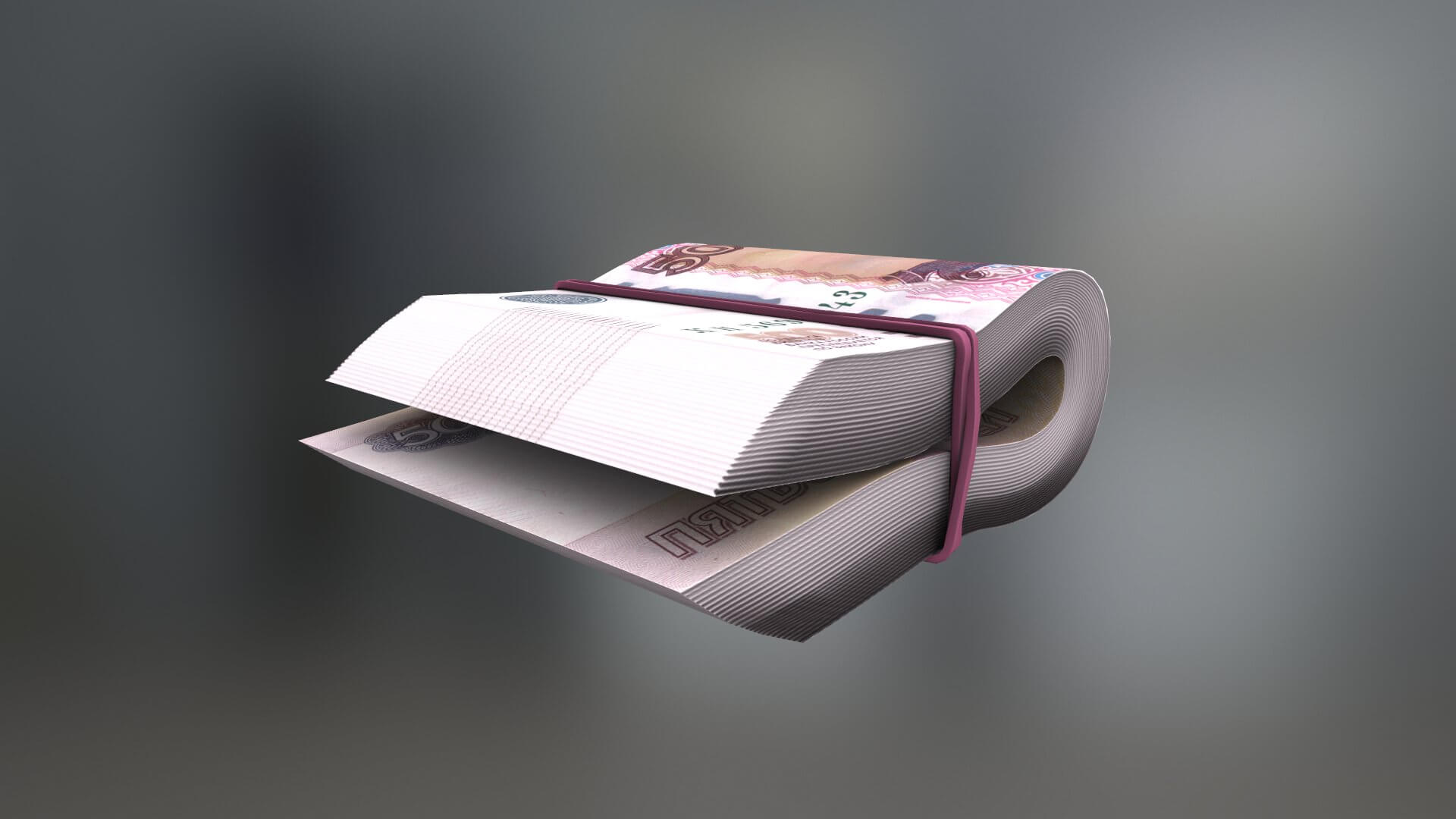Bundle of Rubles 500 - 3D Model by Grishmanovskij Anton
