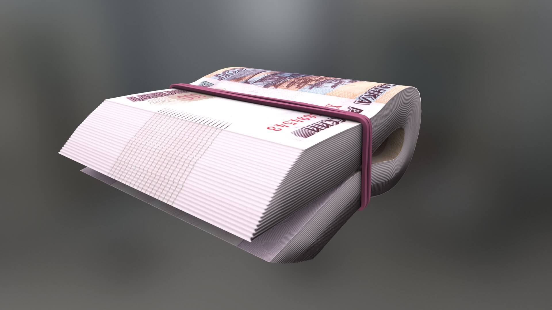 Bundle of Rubles 500 - 3D Model by Grishmanovskij Anton