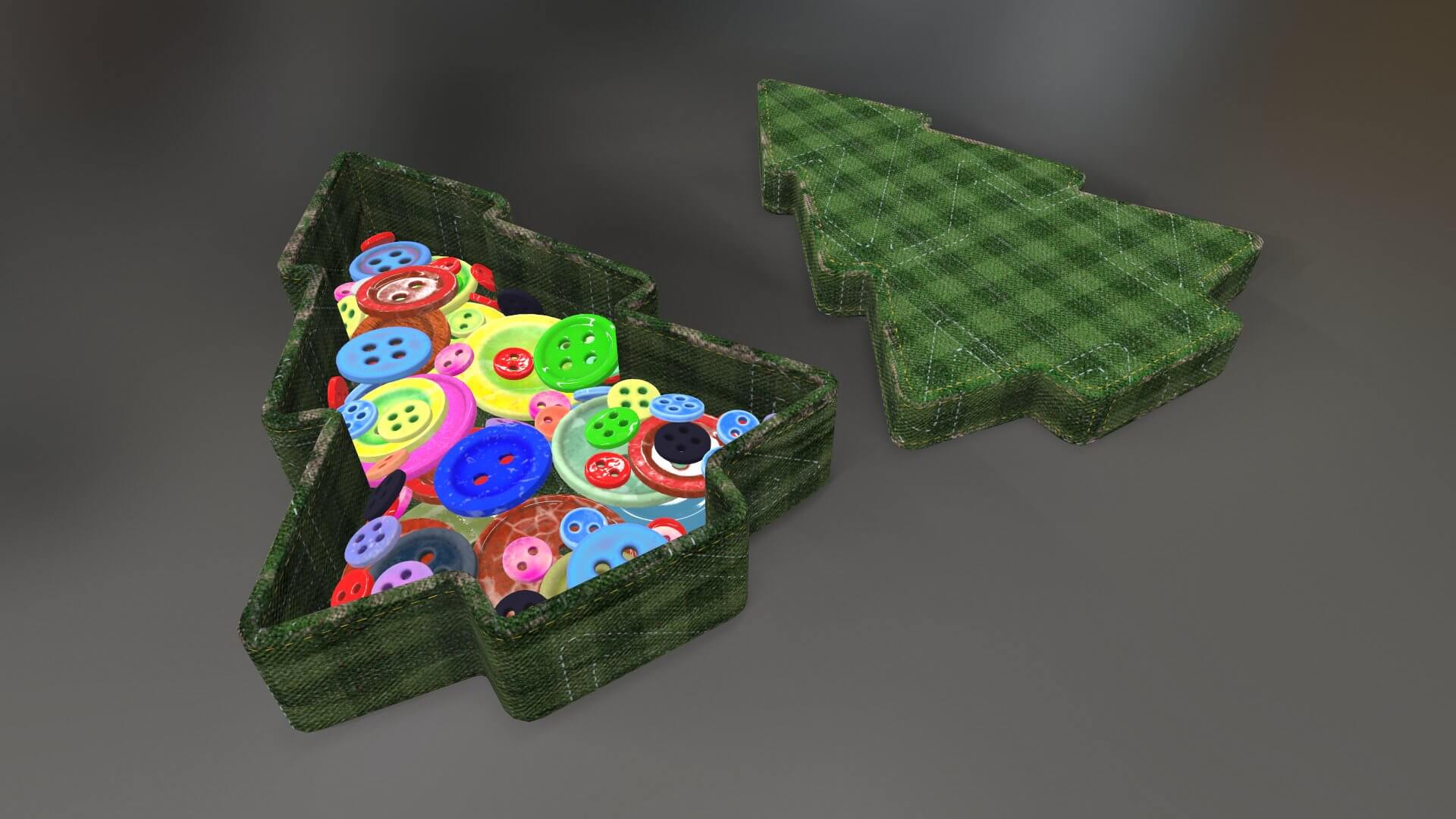 Buttons In Box - 3D Model by Grishmanovskij Anton