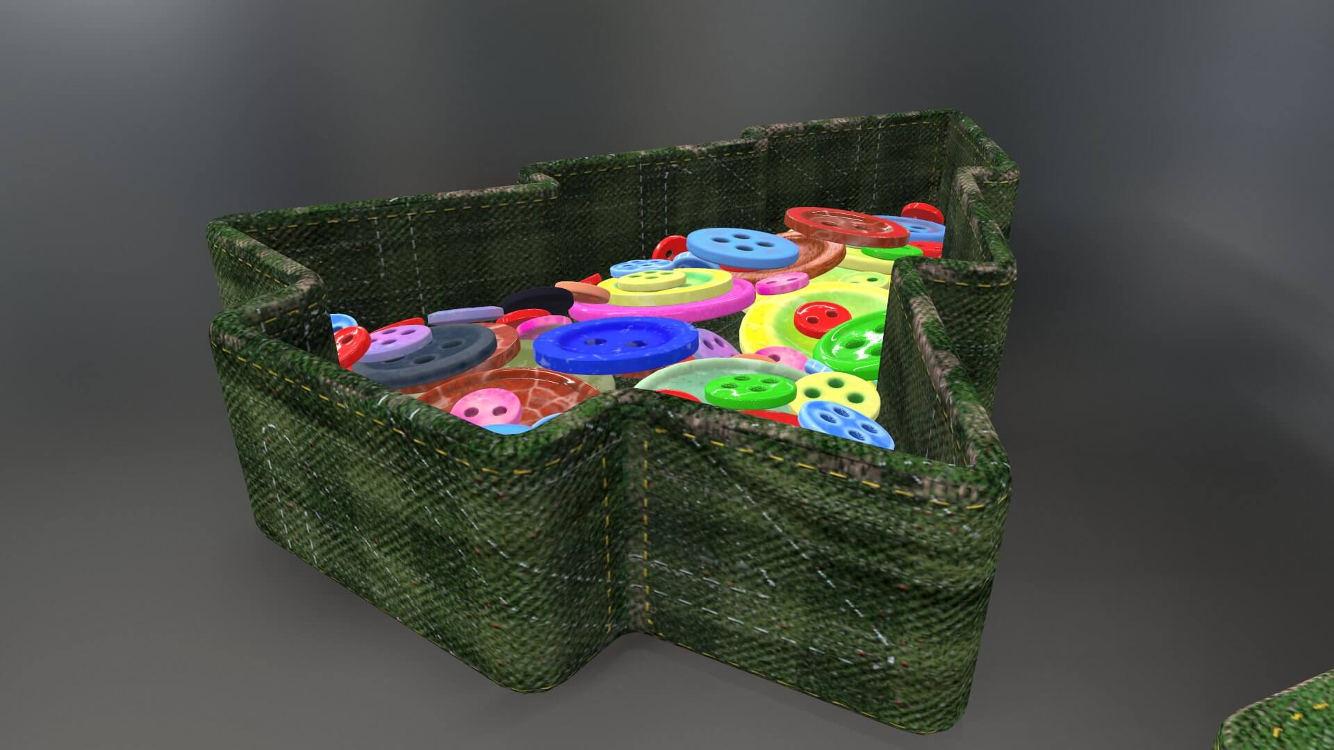 Buttons In Box - 3D Model by Grishmanovskij Anton