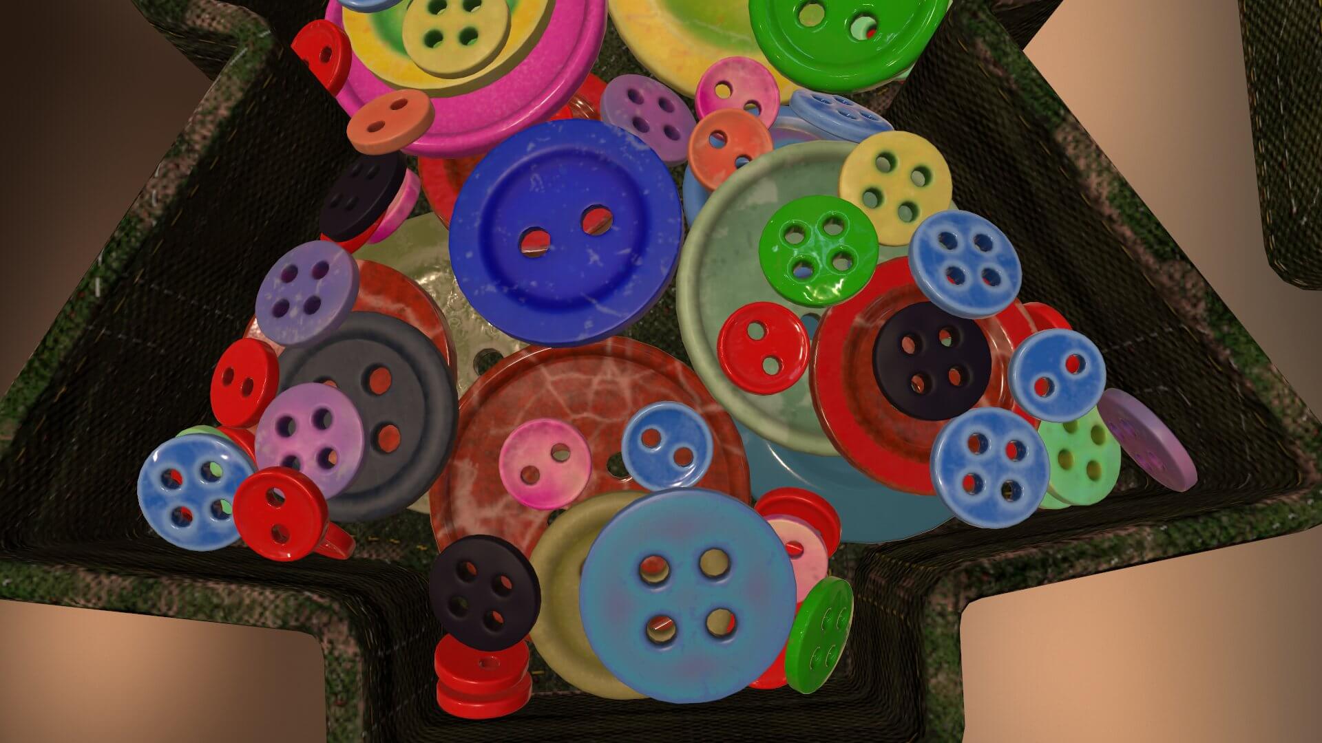 Buttons In Box - 3D Model by Grishmanovskij Anton