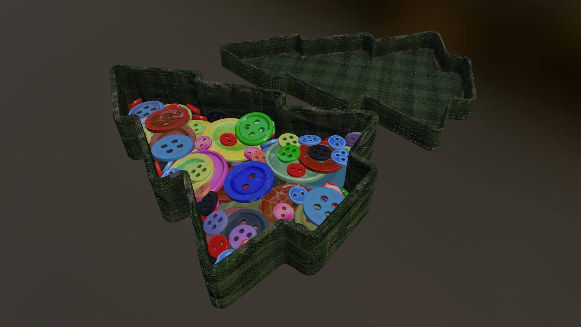 Buttons In Box - 3D Model by Grishmanovskij Anton