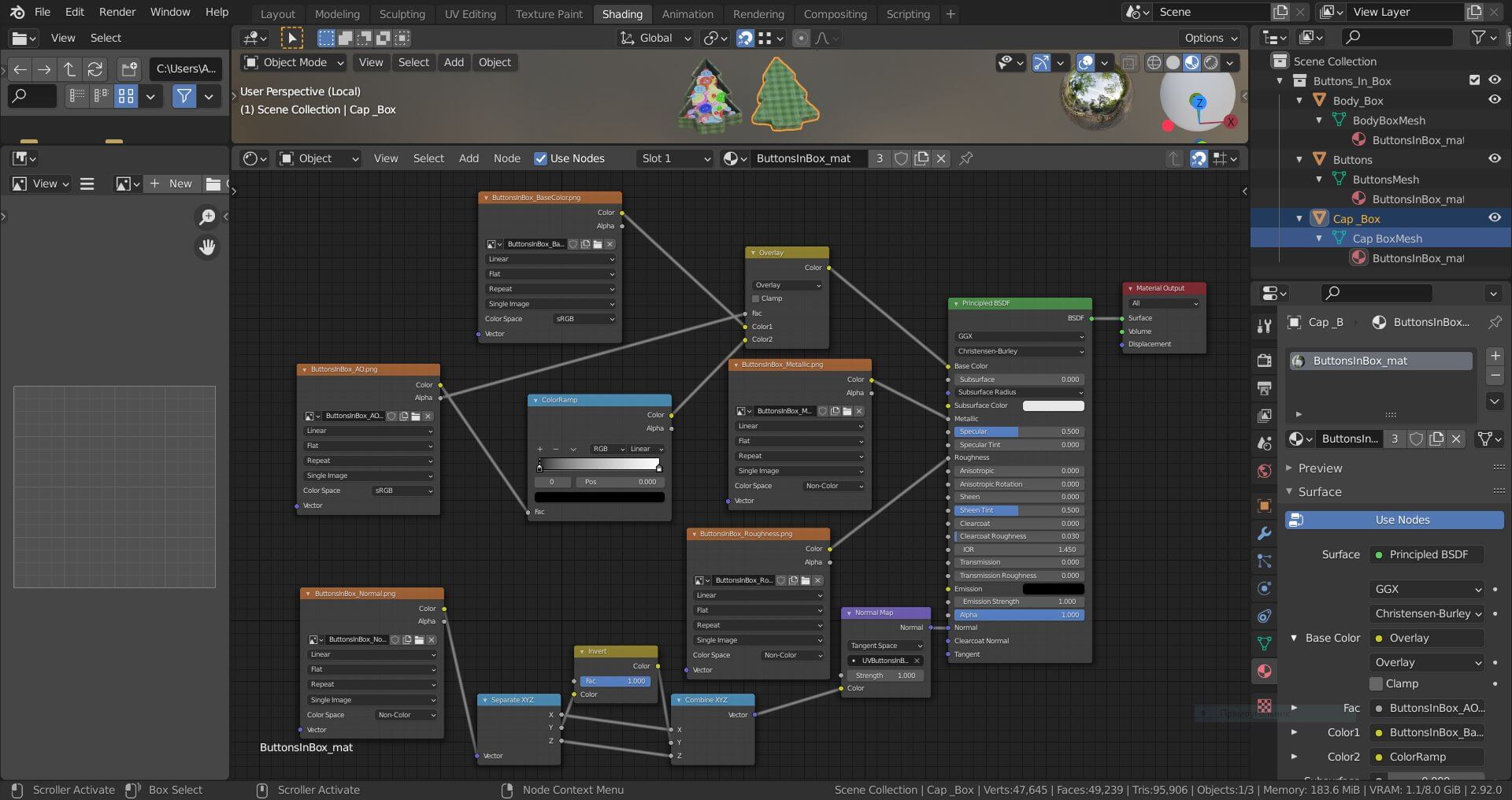 Buttons In Box - 3D Model by Grishmanovskij Anton