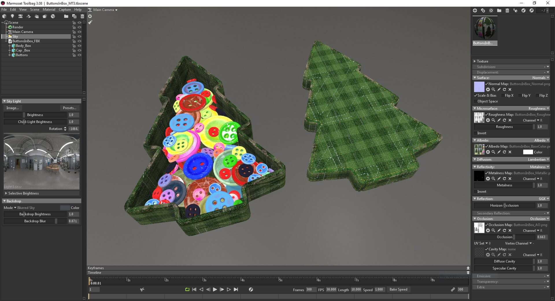Buttons In Box - 3D Model by Grishmanovskij Anton