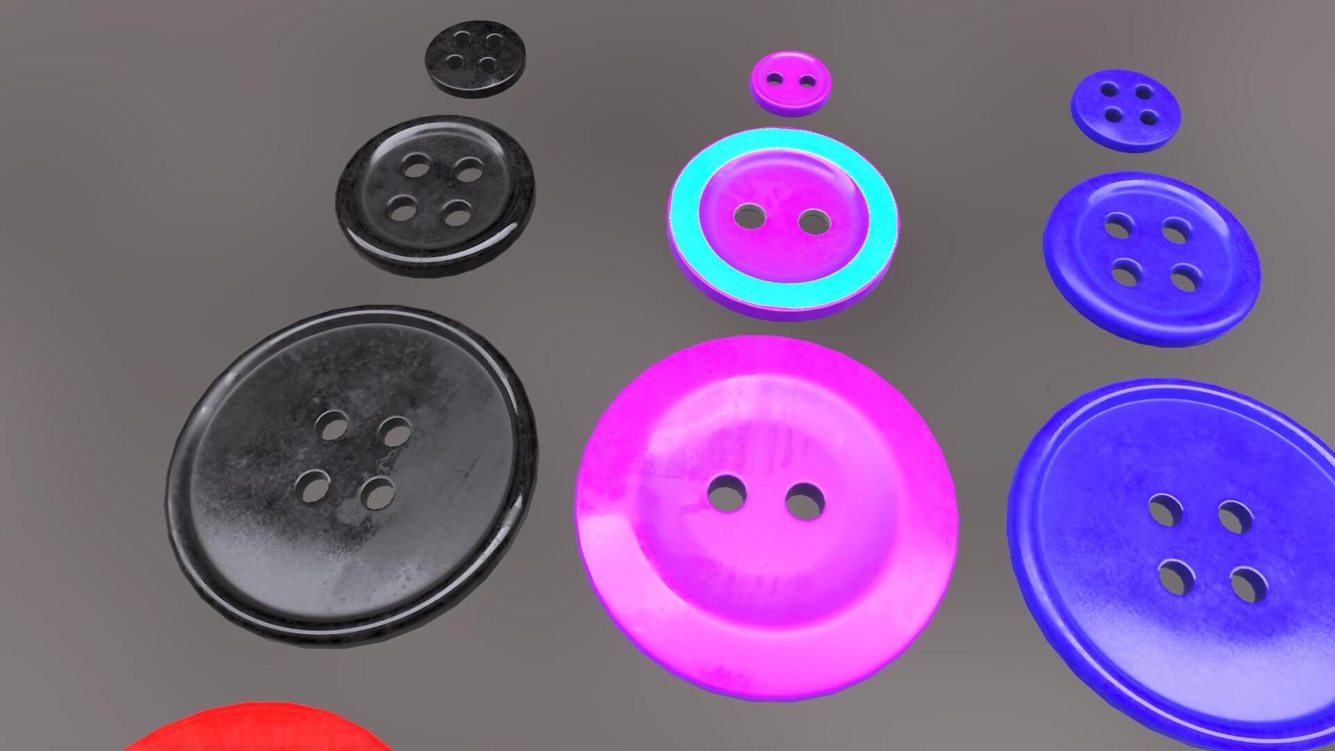 Buttons Collection - 3D Model by Grishmanovskij Anton