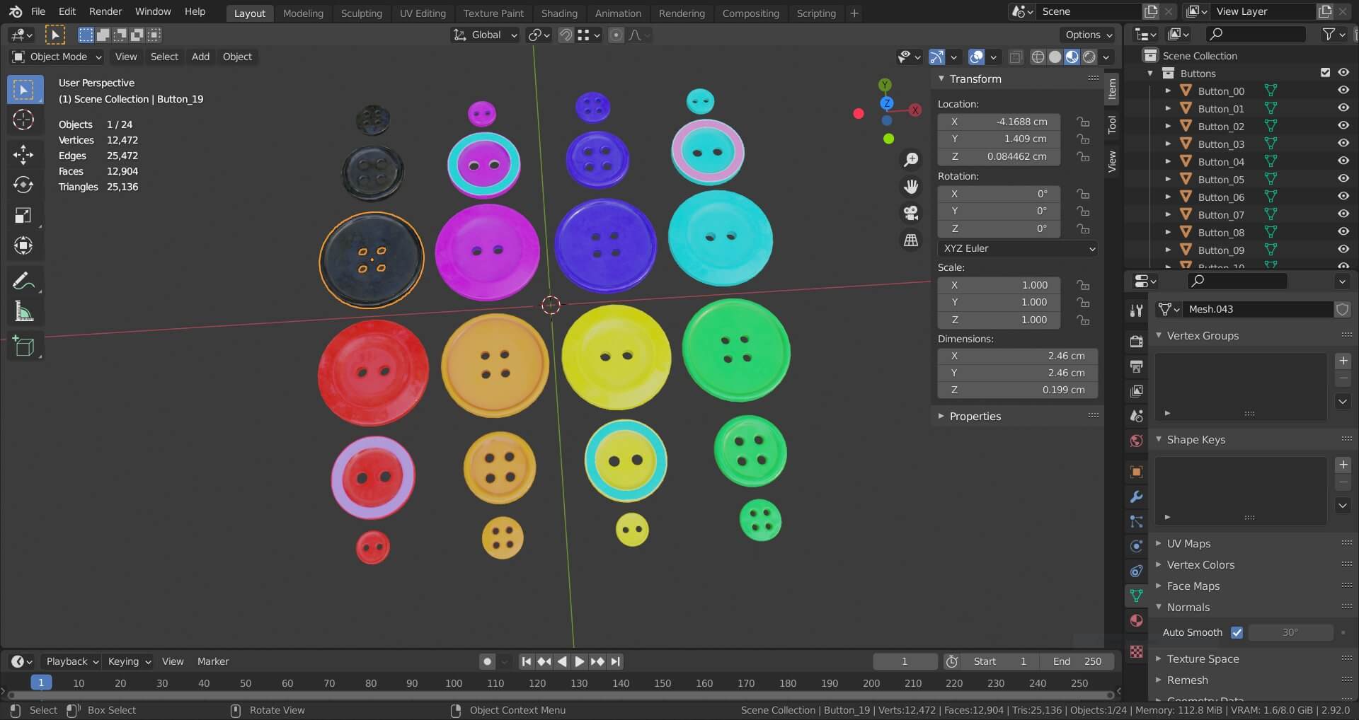 Buttons Collection - 3D Model by Grishmanovskij Anton