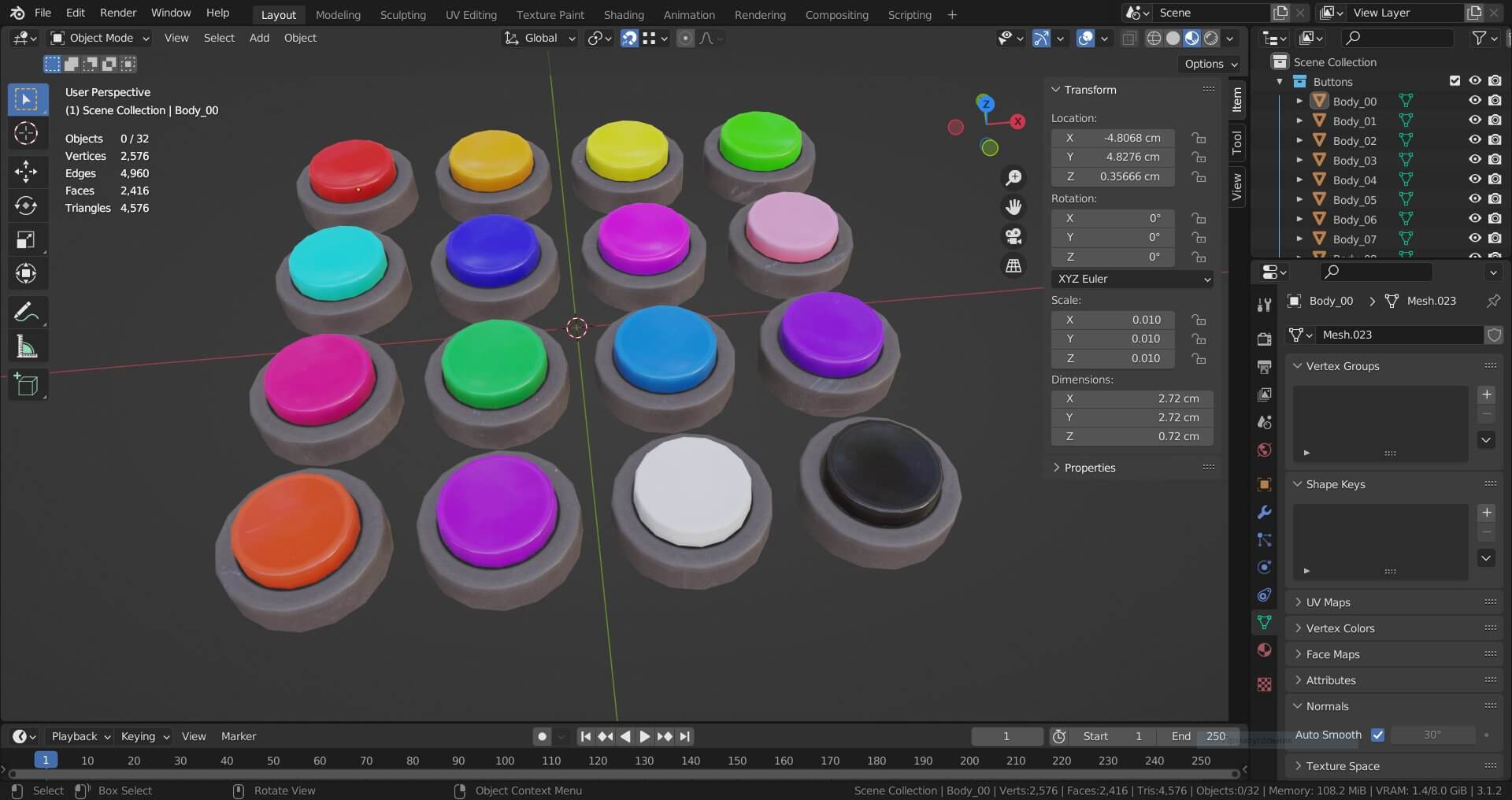 Buttons - 3D Model by Grishmanovskij Anton