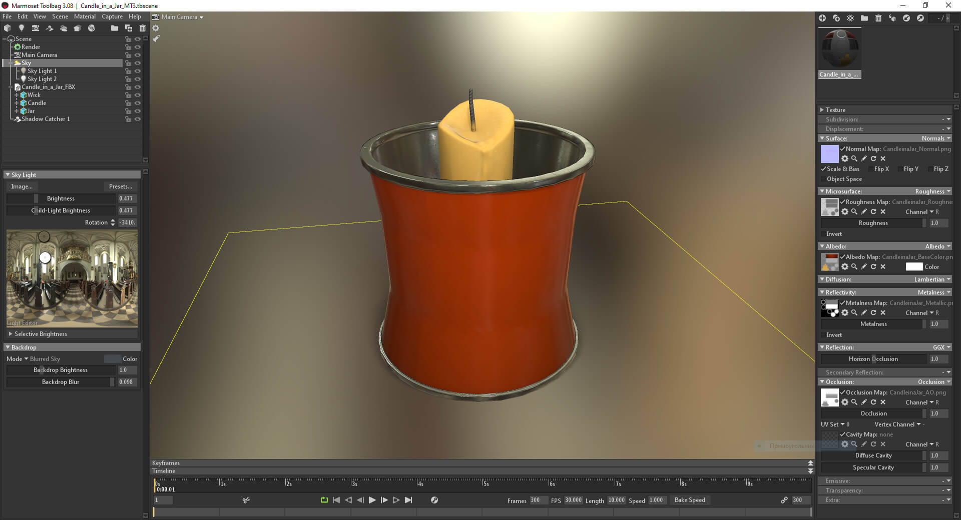 Candle in a Jar - 3D Model by Grishmanovskij Anton