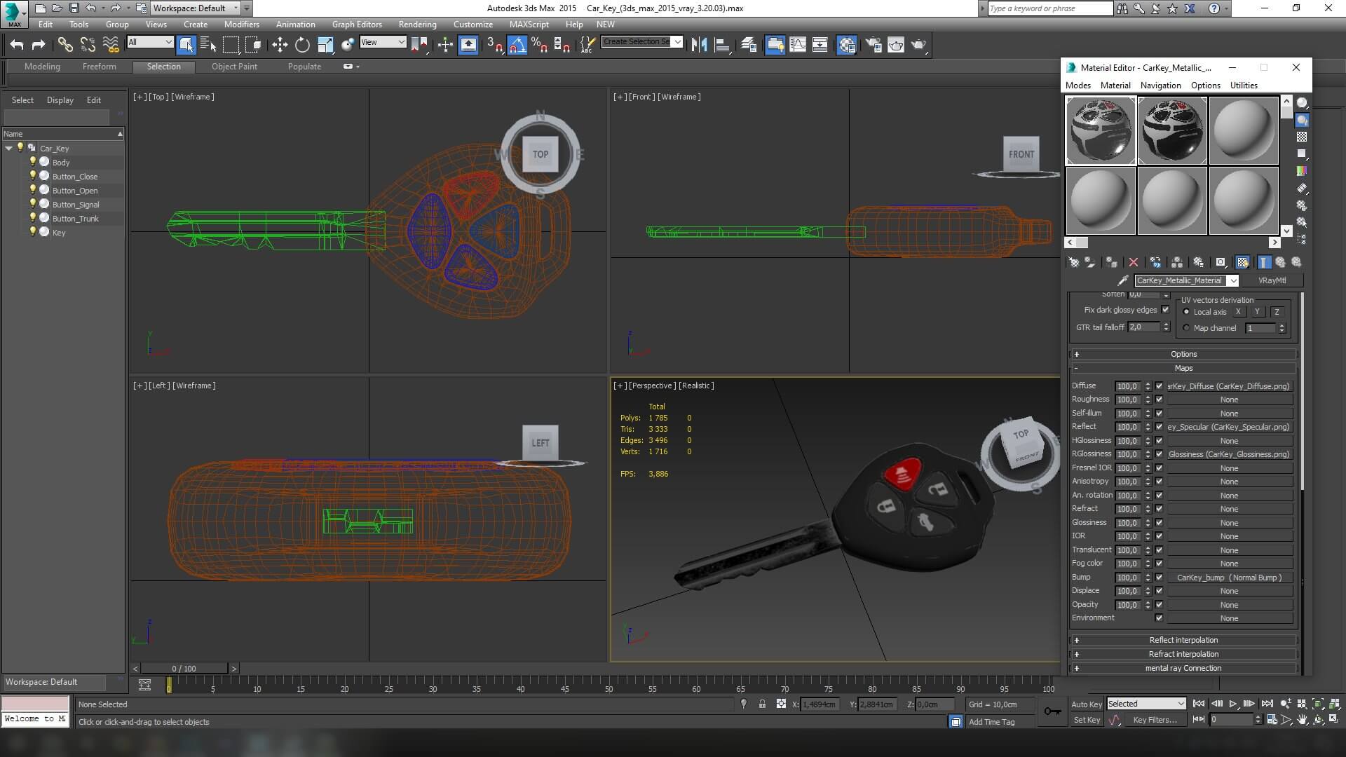 Car Key - 3D Model by Grishmanovskij Anton