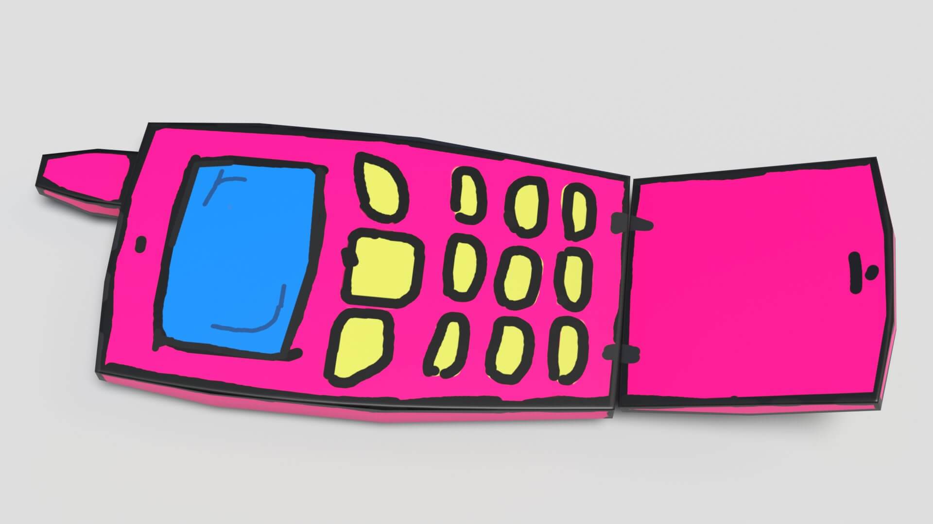 Cartoon Cell Phone - 3D Model by Grishmanovskij Anton