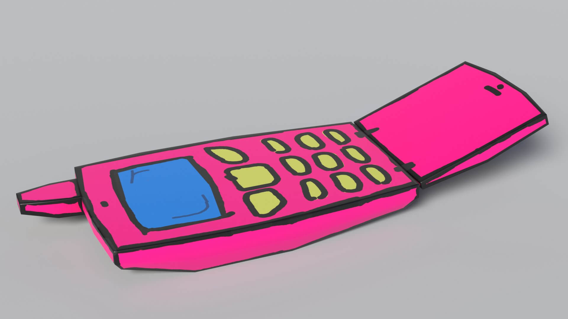 Cartoon Cell Phone - 3D Model by Grishmanovskij Anton