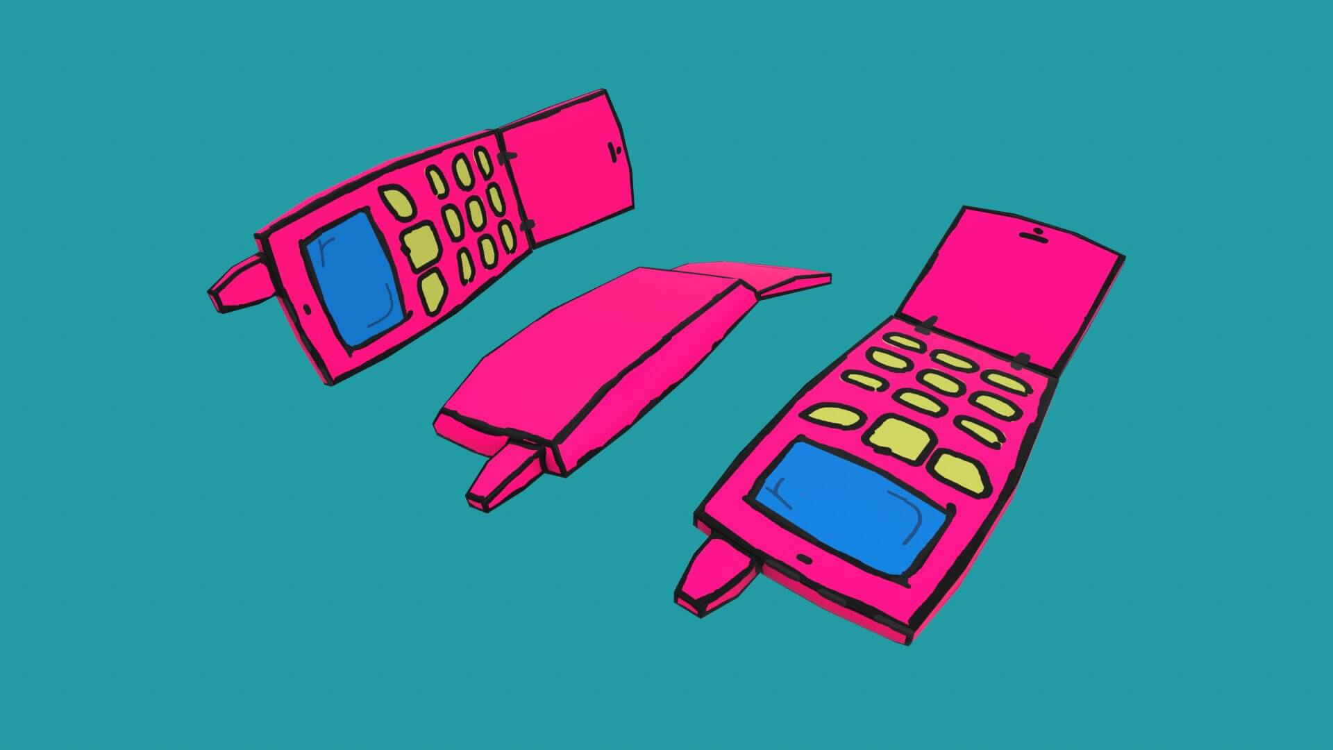 Cartoon Cell Phone - 3D Model by Grishmanovskij Anton