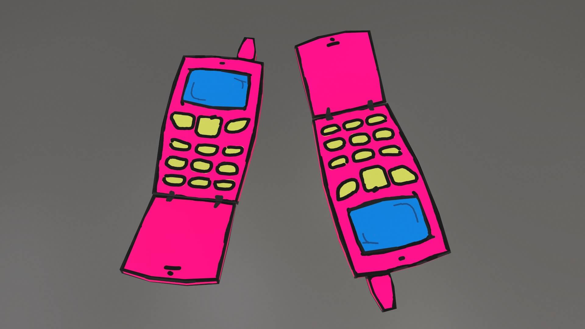 Cartoon Cell Phone - 3D Model by Grishmanovskij Anton