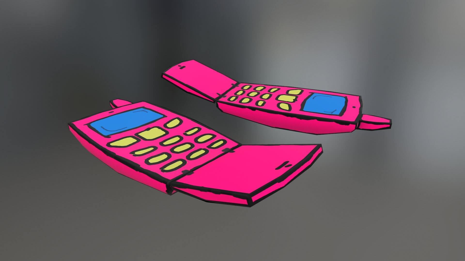 Cartoon Cell Phone - 3D Model by Grishmanovskij Anton