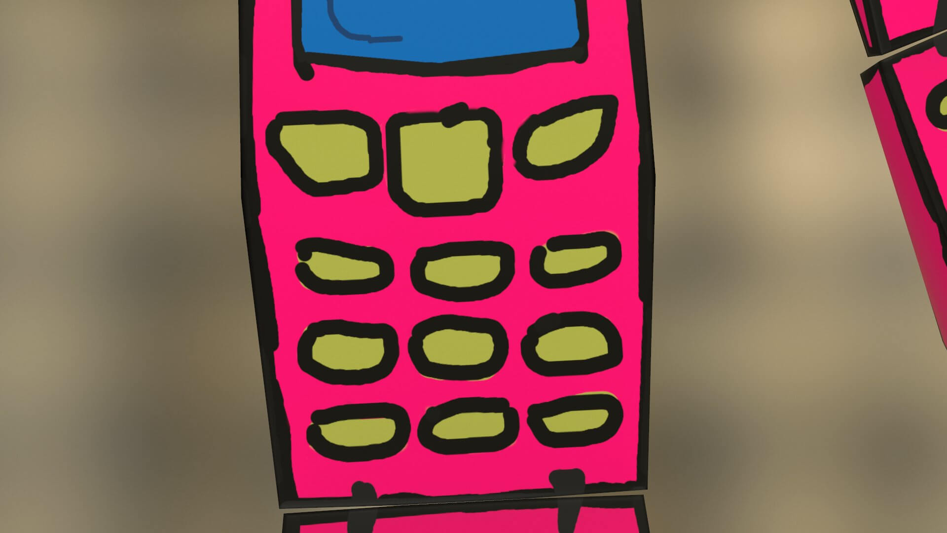 Cartoon Cell Phone - 3D Model by Grishmanovskij Anton