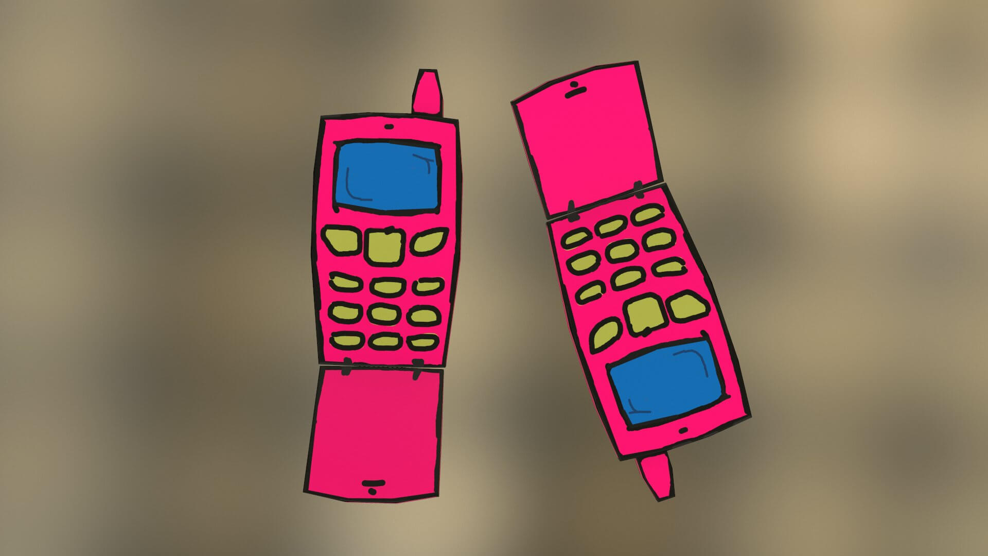 Cartoon Cell Phone - 3D Model by Grishmanovskij Anton