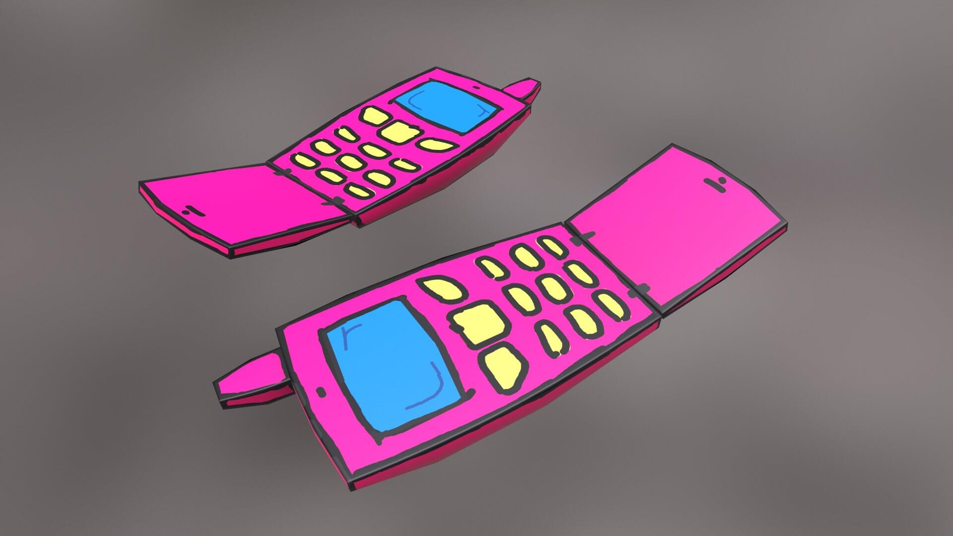 Cartoon Cell Phone - 3D Model by Grishmanovskij Anton