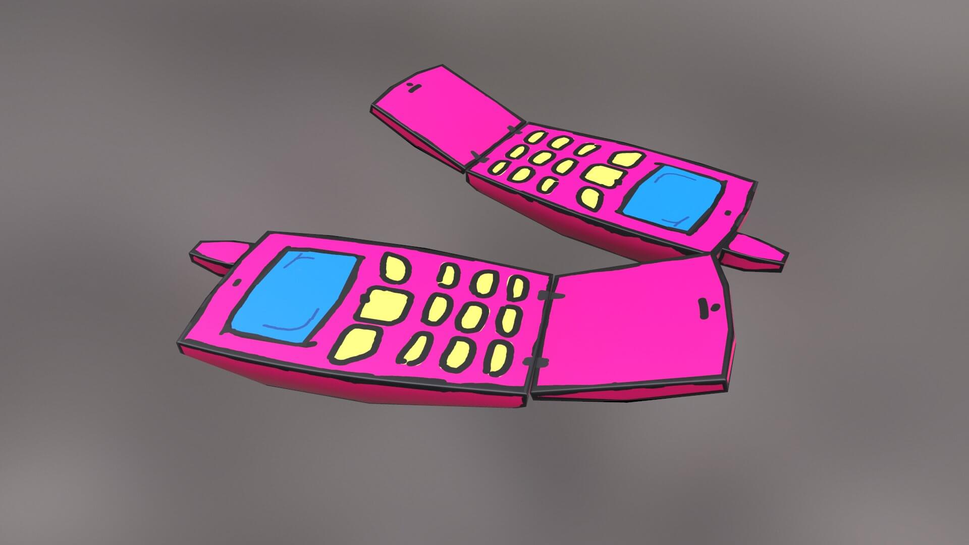 Cartoon Cell Phone - 3D Model by Grishmanovskij Anton