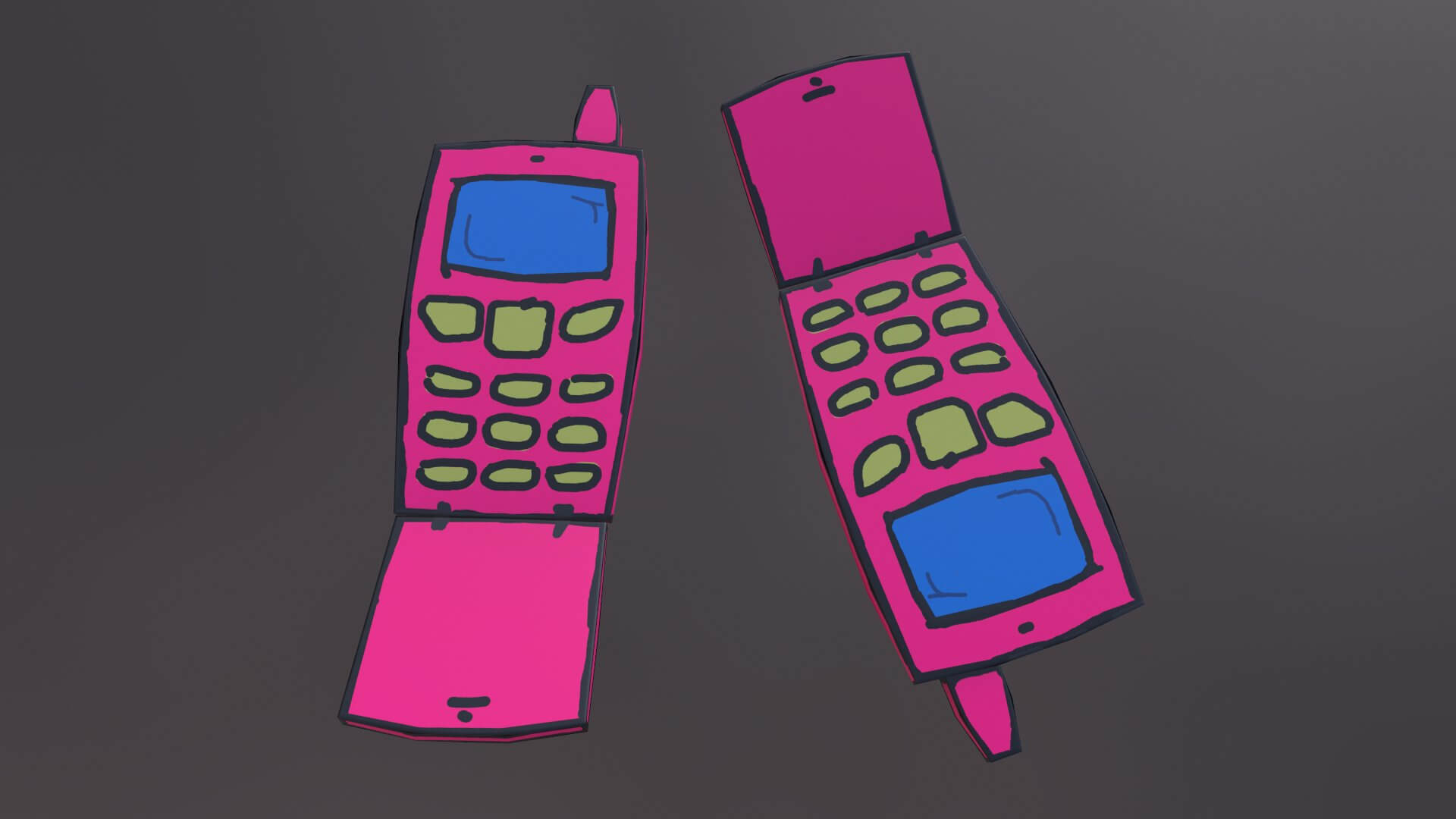 Cartoon Cell Phone - 3D Model by Grishmanovskij Anton