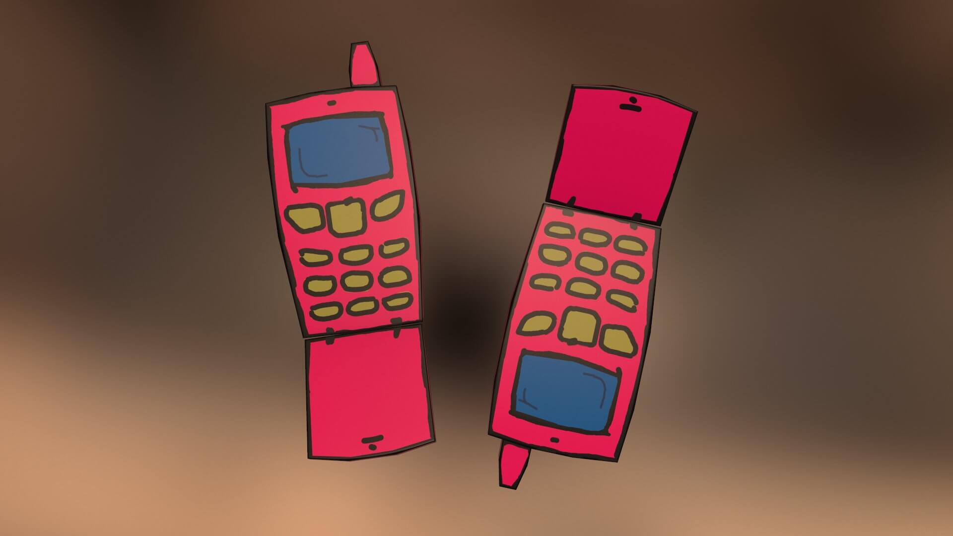 Cartoon Cell Phone - 3D Model by Grishmanovskij Anton