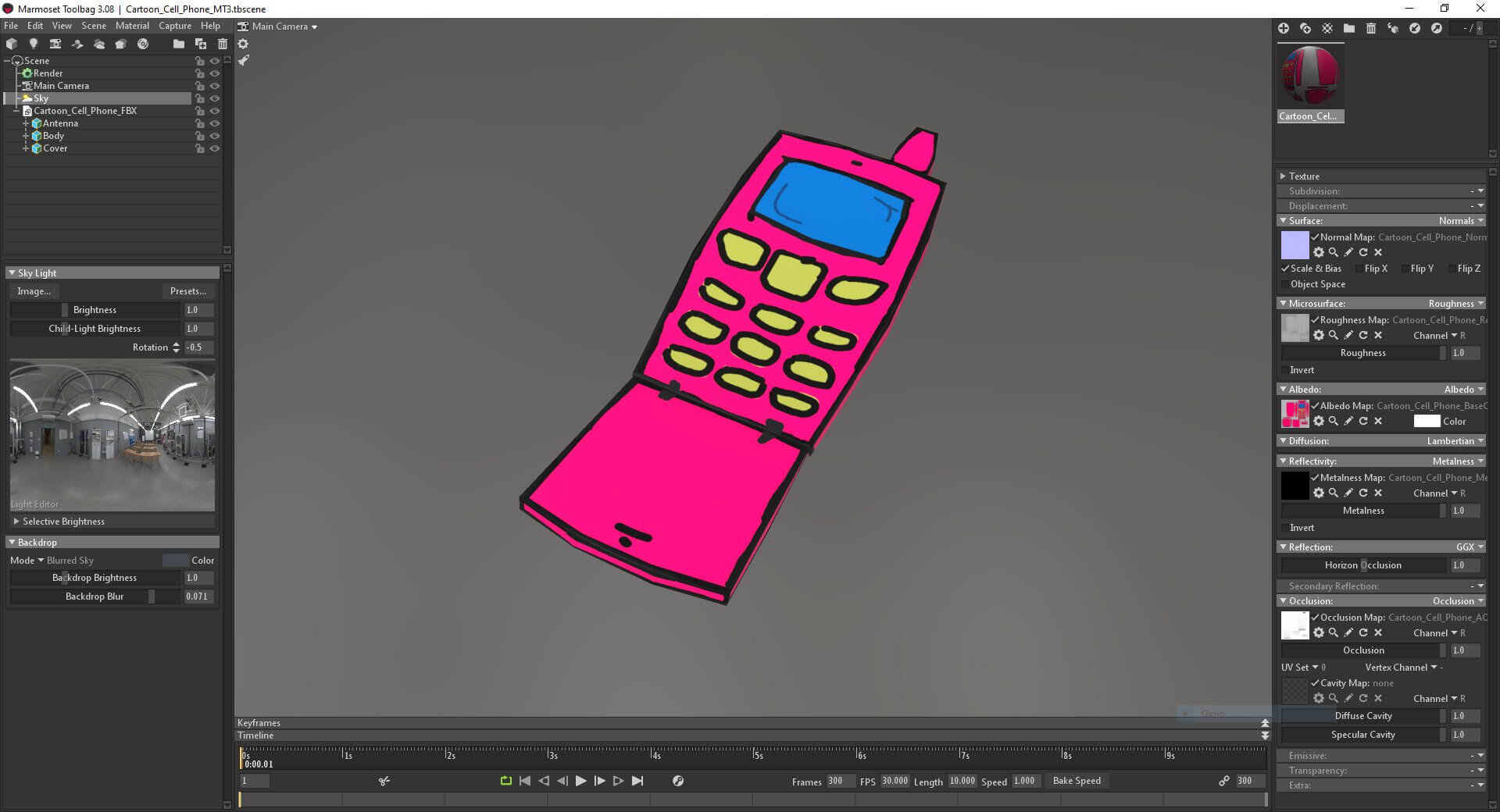 Cartoon Cell Phone - 3D Model by Grishmanovskij Anton