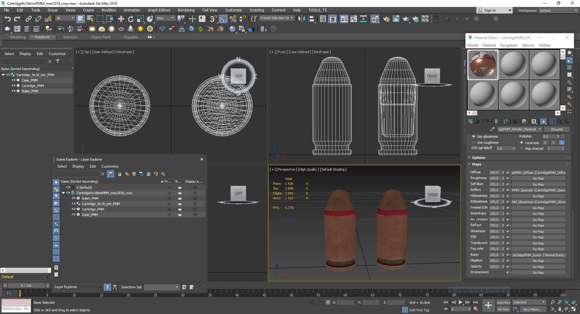 Cartridge 9x18 Mm - PMM 3D Model by Grishmanovskij Anton
