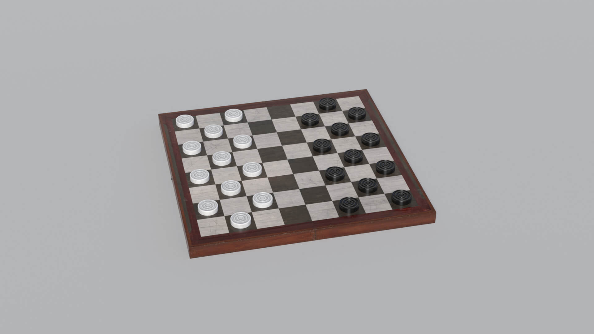 Wood Checkers - 3D Model by Grishmanovskij Anton