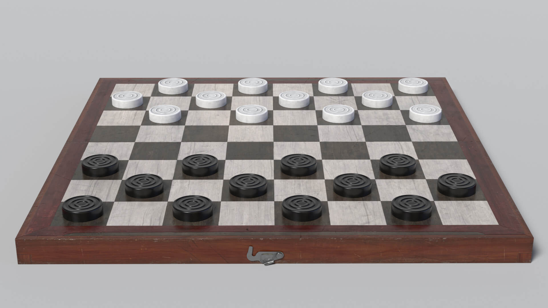 Wood Checkers - 3D Model by Grishmanovskij Anton