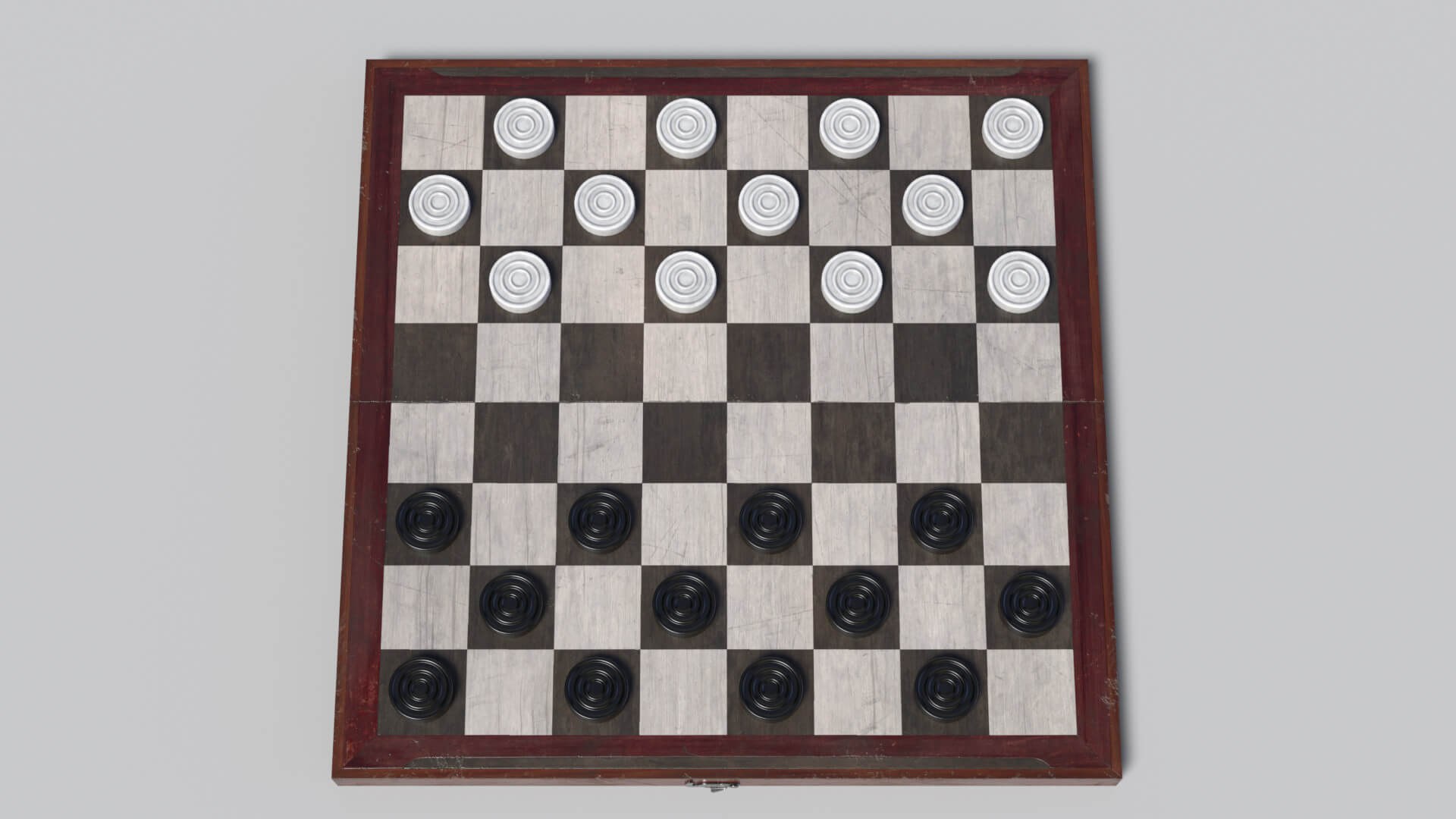 Wood Checkers - 3D Model by Grishmanovskij Anton