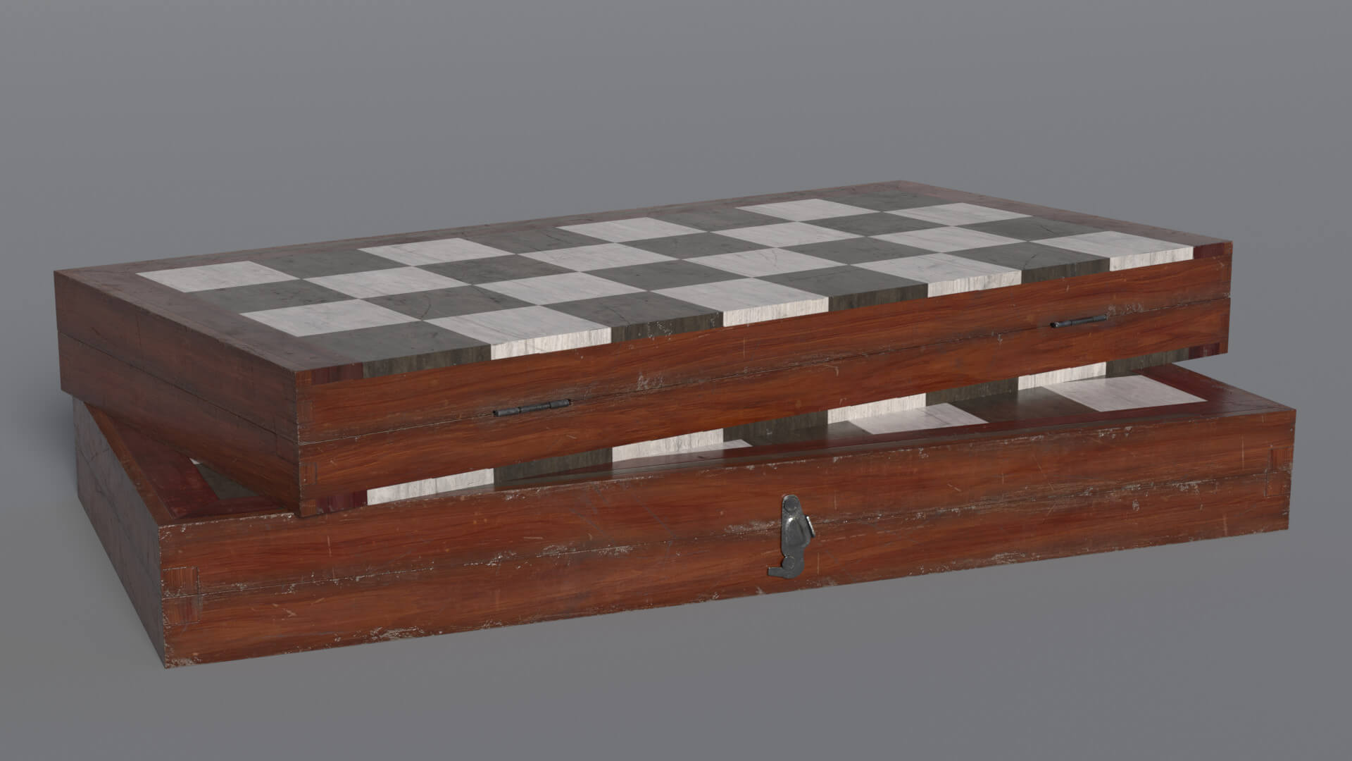 Wood Checkers - 3D Model by Grishmanovskij Anton