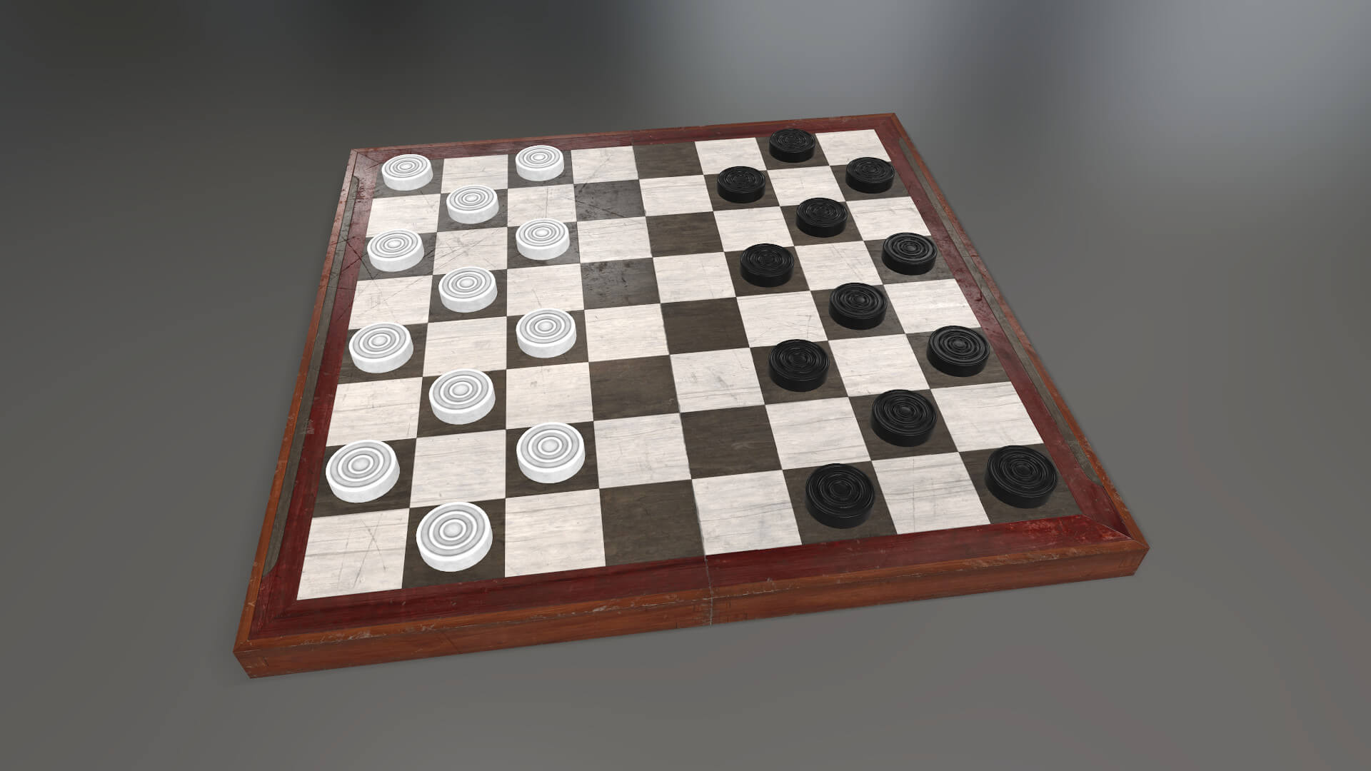 Wood Checkers - 3D Model by Grishmanovskij Anton